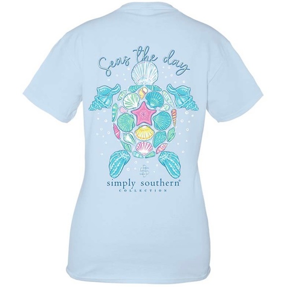 Simply Southern | Tops | Nwt Simply Southern Blue Seashell Turtle ...